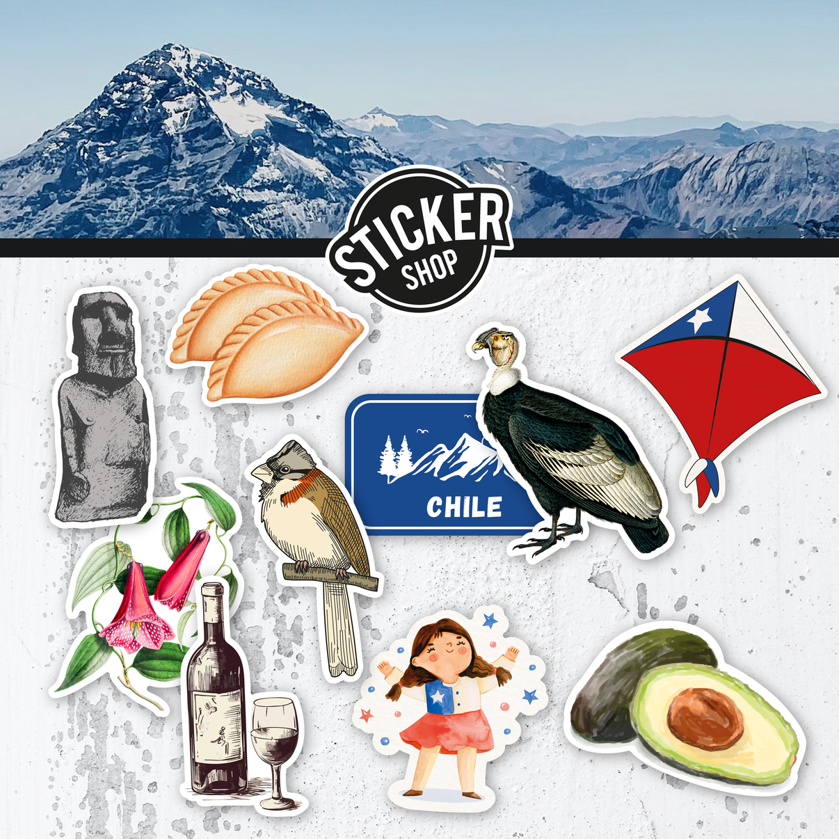 Pack de 10 stickers N34 – StickerShopcl