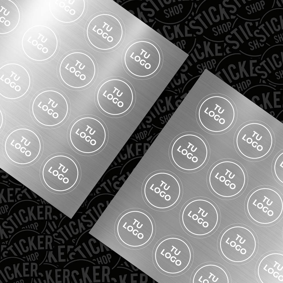 Stickers Plateados con Tinta Blanca – StickerShopcl